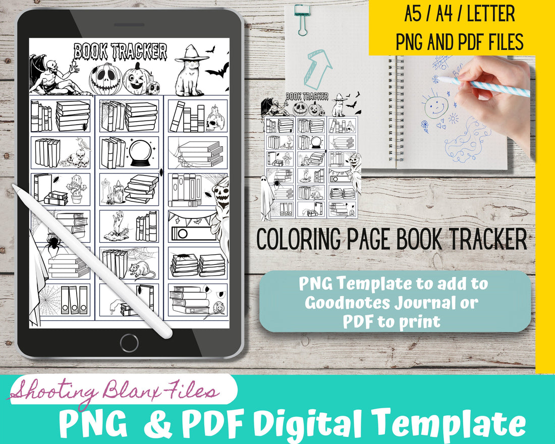 Book Tracker Journal Horror Themed page / Digital Tracker / Bujo / Dig ...